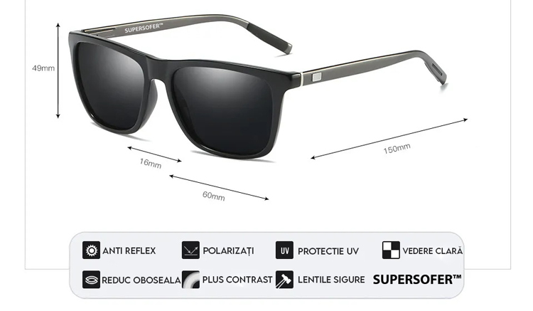 Ochelari de condus ziua, SUPERSOFER® Navigator, rama din aluminiu ...